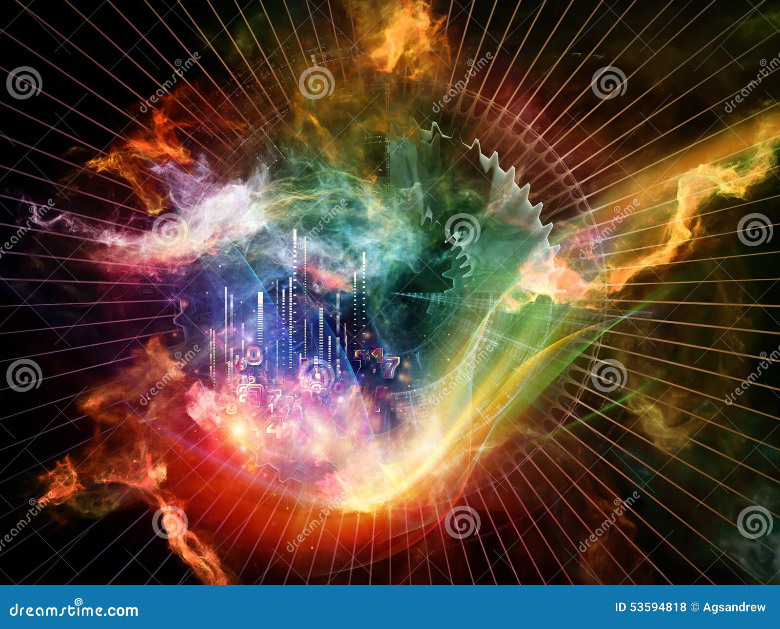 Quickening of Abstract Visualization Stock Illustration - Illustration ...