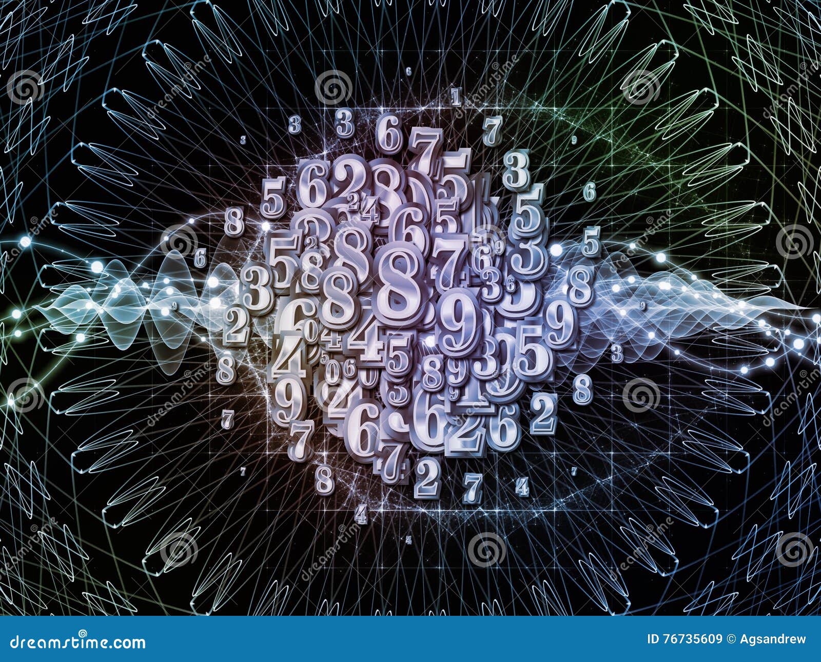 Quickening of Numbers stock illustration. Illustration of digit - 76735609