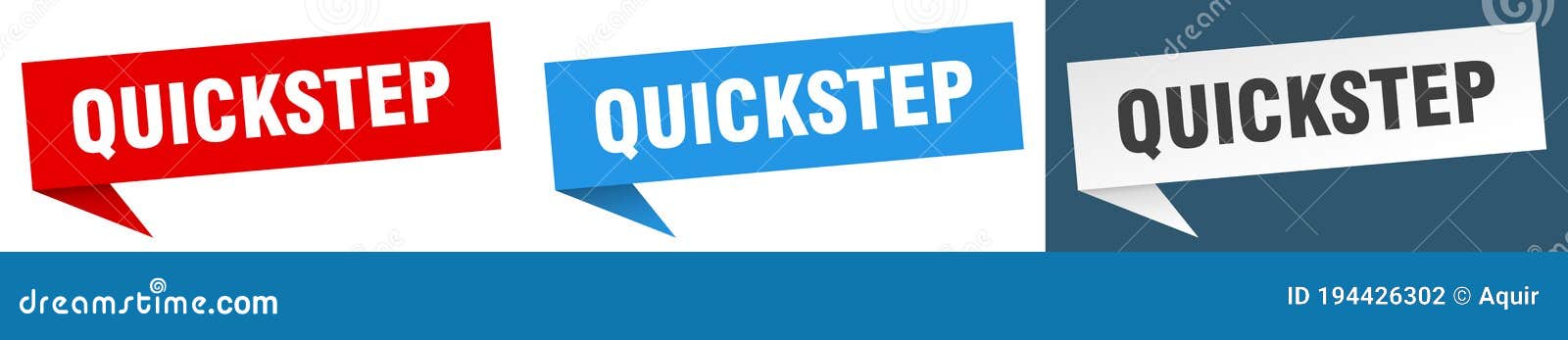 Quickstep Banner. Quickstep Speech Bubble Label Set Stock Vector ...