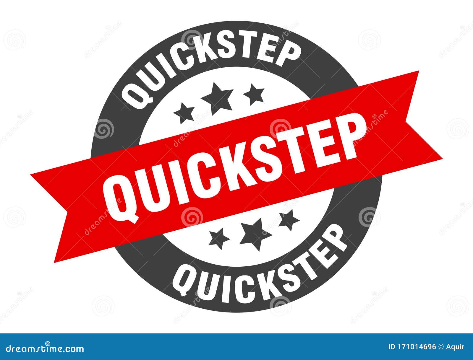 Quickstep Sign. Quickstep Round Ribbon Sticker Stock Vector ...