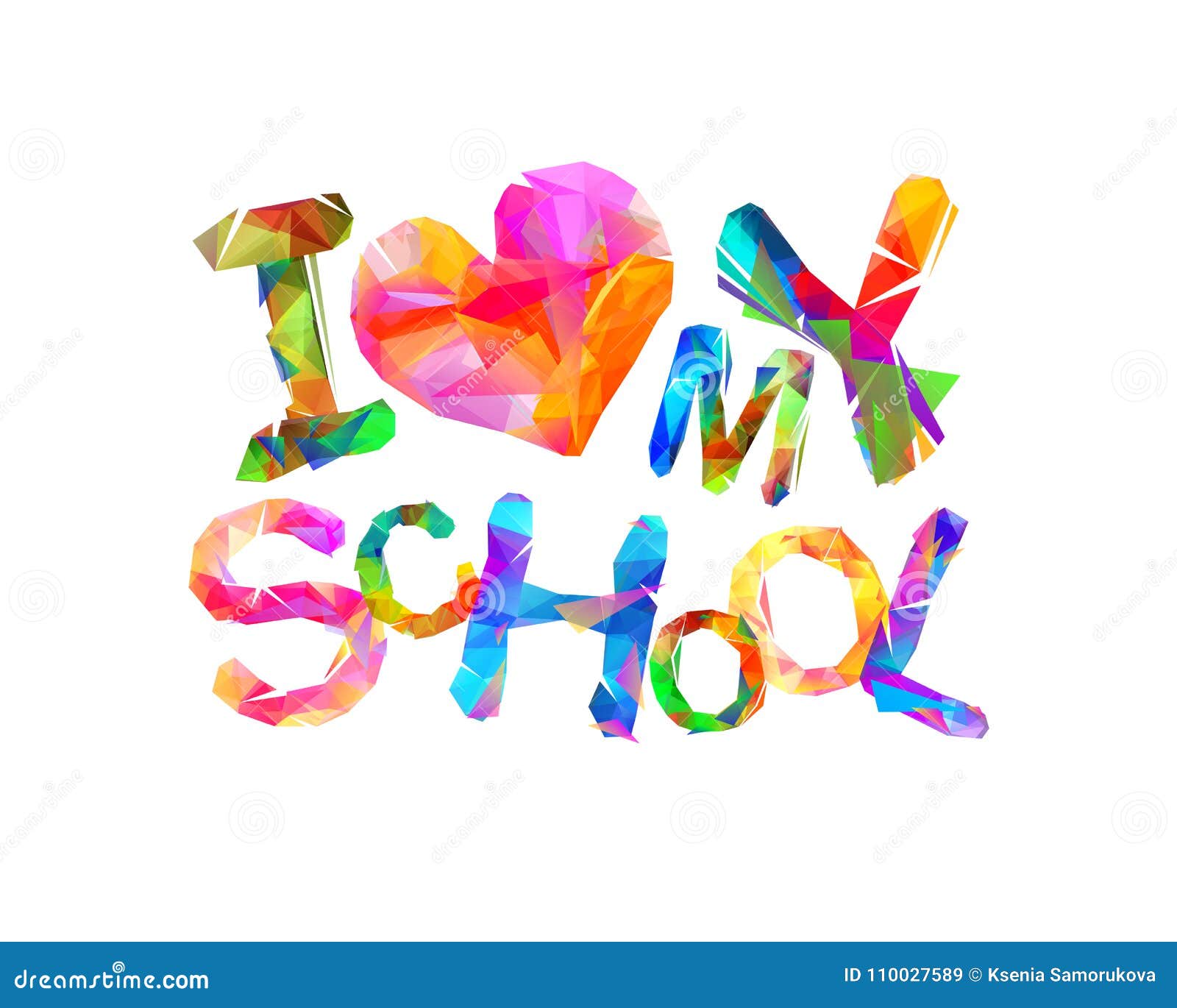 Quiero Mi Escuela Letras Triangulares Ilustración del Vector ...