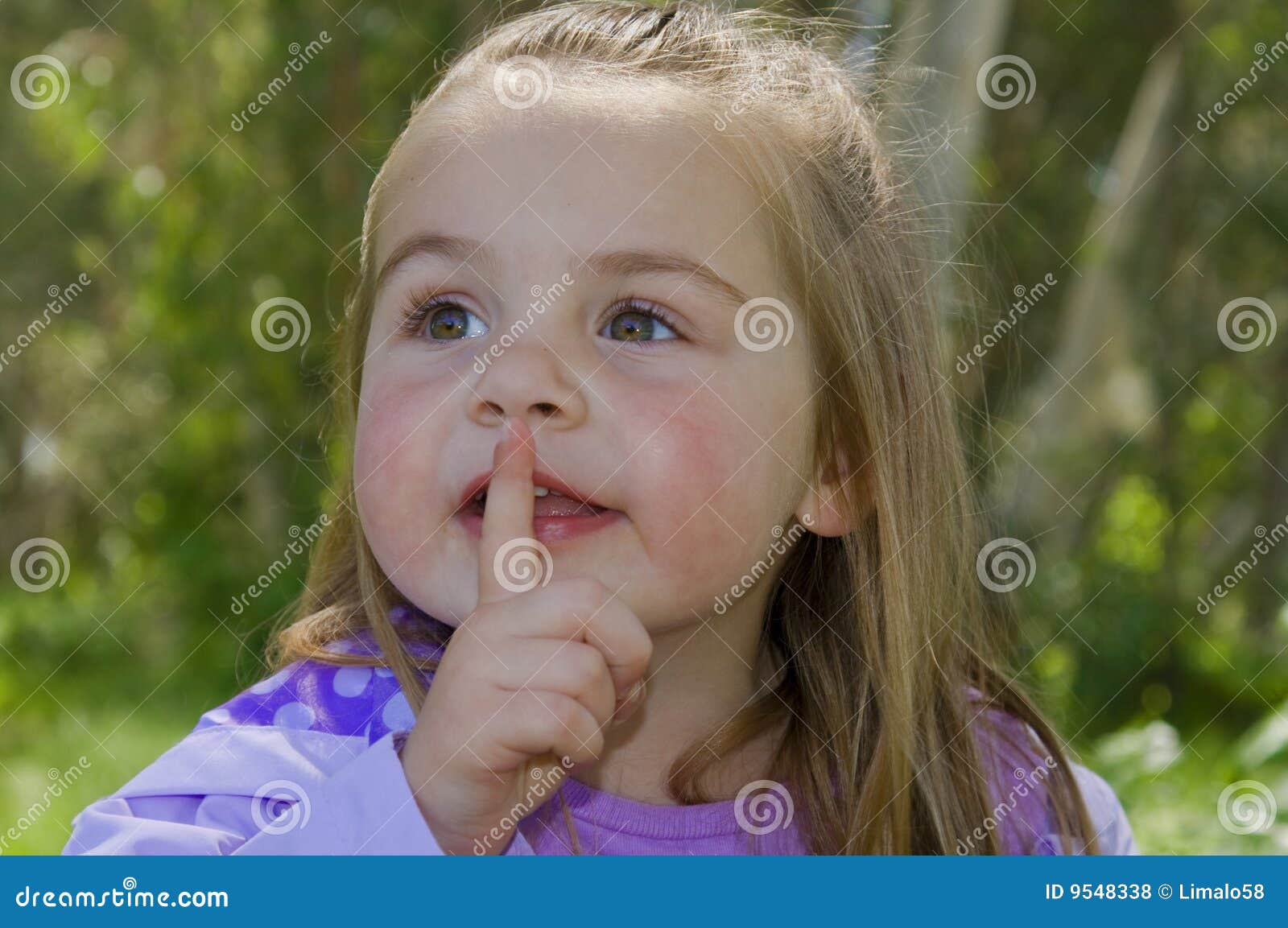 Quiet!!! stock photo. Image of funny, child, girl, happy - 9548338