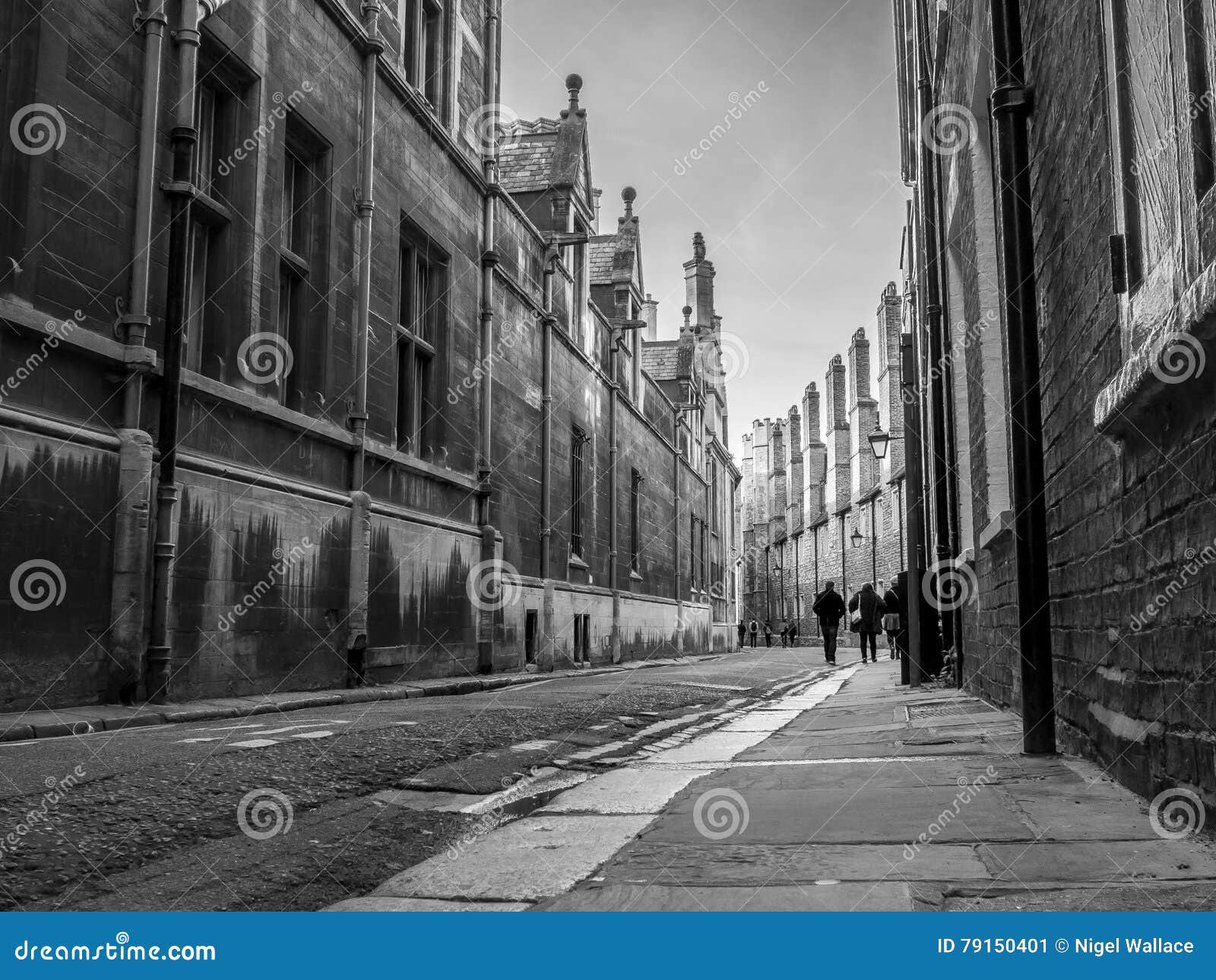 Quiet Back Street in Cambridge England Stock Image - Image of historic ...