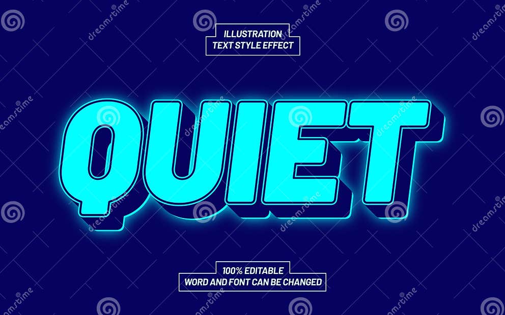 Quiet Bold Text Style Effect Stock Vector - Illustration of header ...