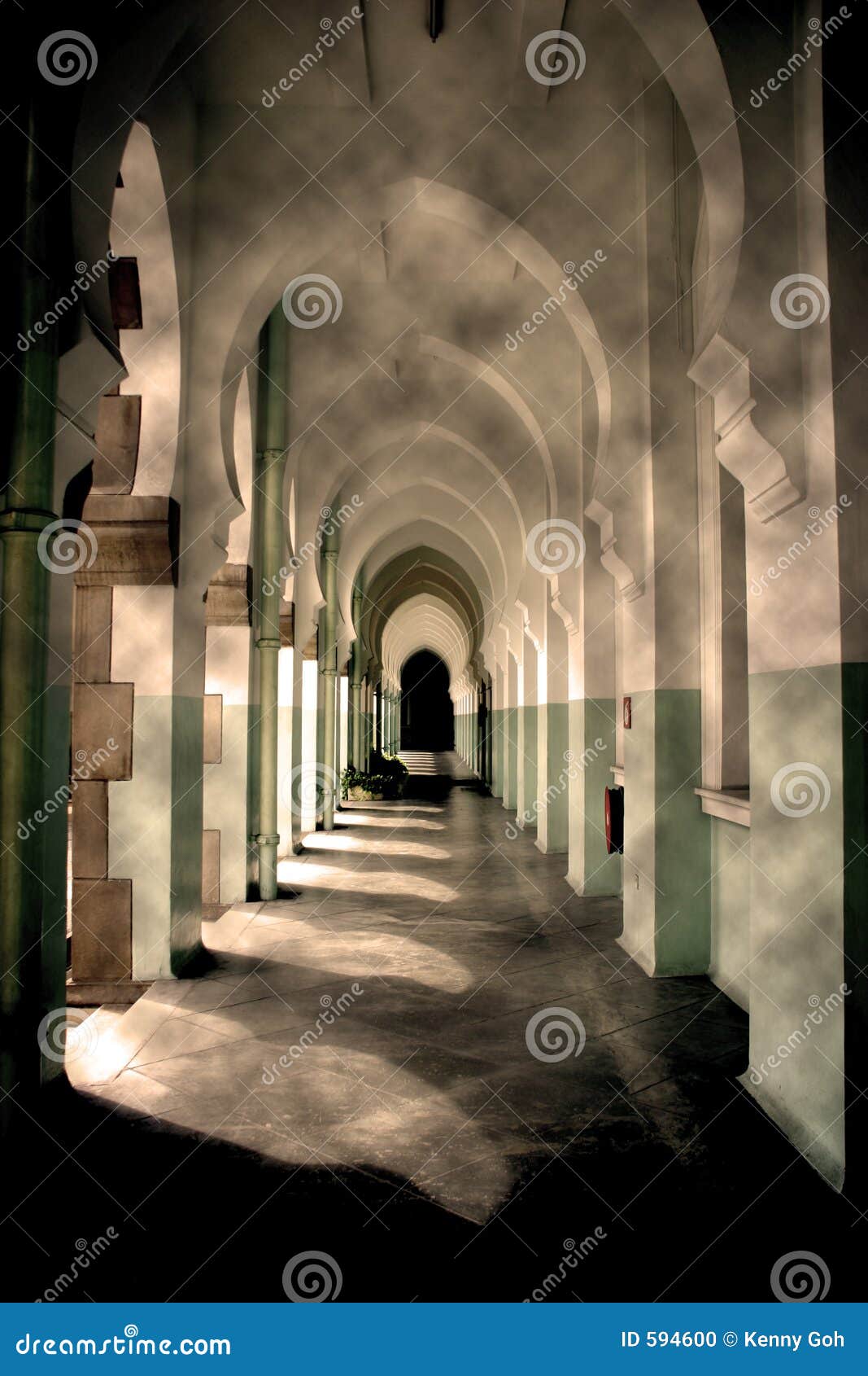 Quiet Corridor stock photo. Image of haunting, path, leading - 594600