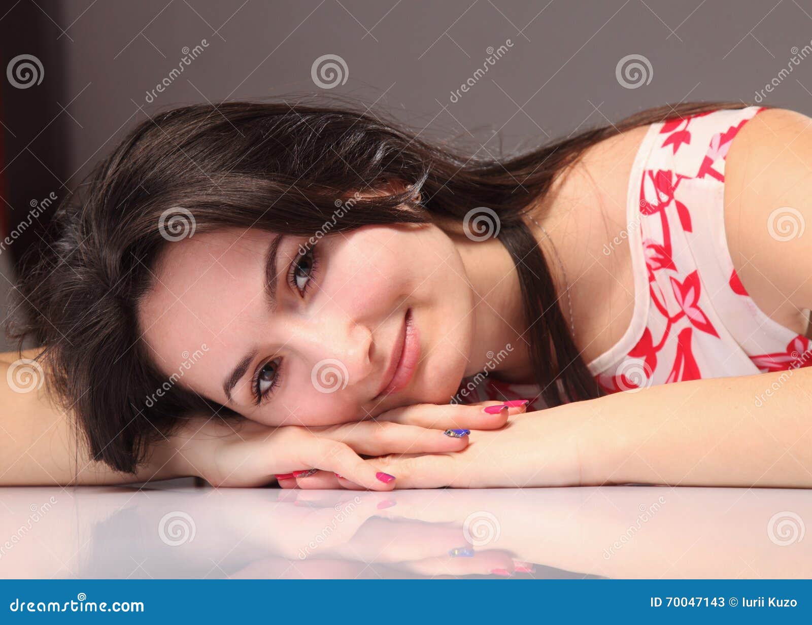 Quiet Happy Woman at the End of Workday Stock Image - Image of contract ...