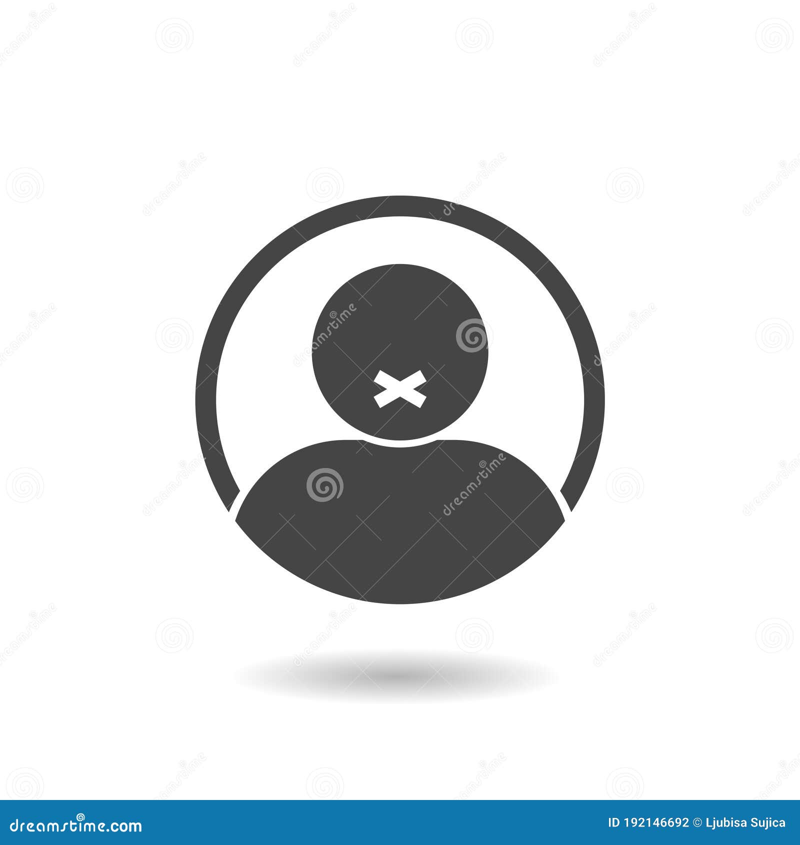Quiet icon with shadow stock vector. Illustration of finger - 192146692