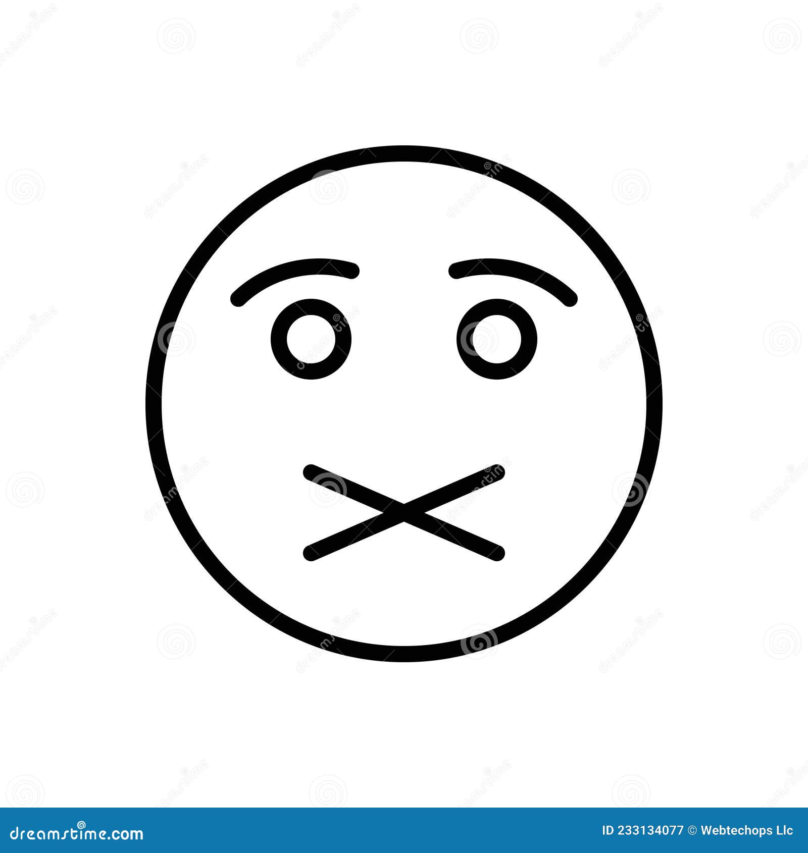 Black Line Icon for Quiet, Shush and Calm Stock Vector - Illustration ...