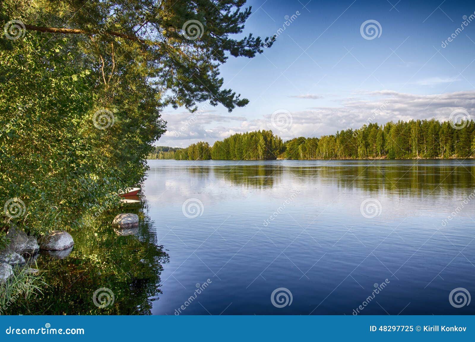Quiet lake. stock image. Image of clear, charming, horizon - 48297725