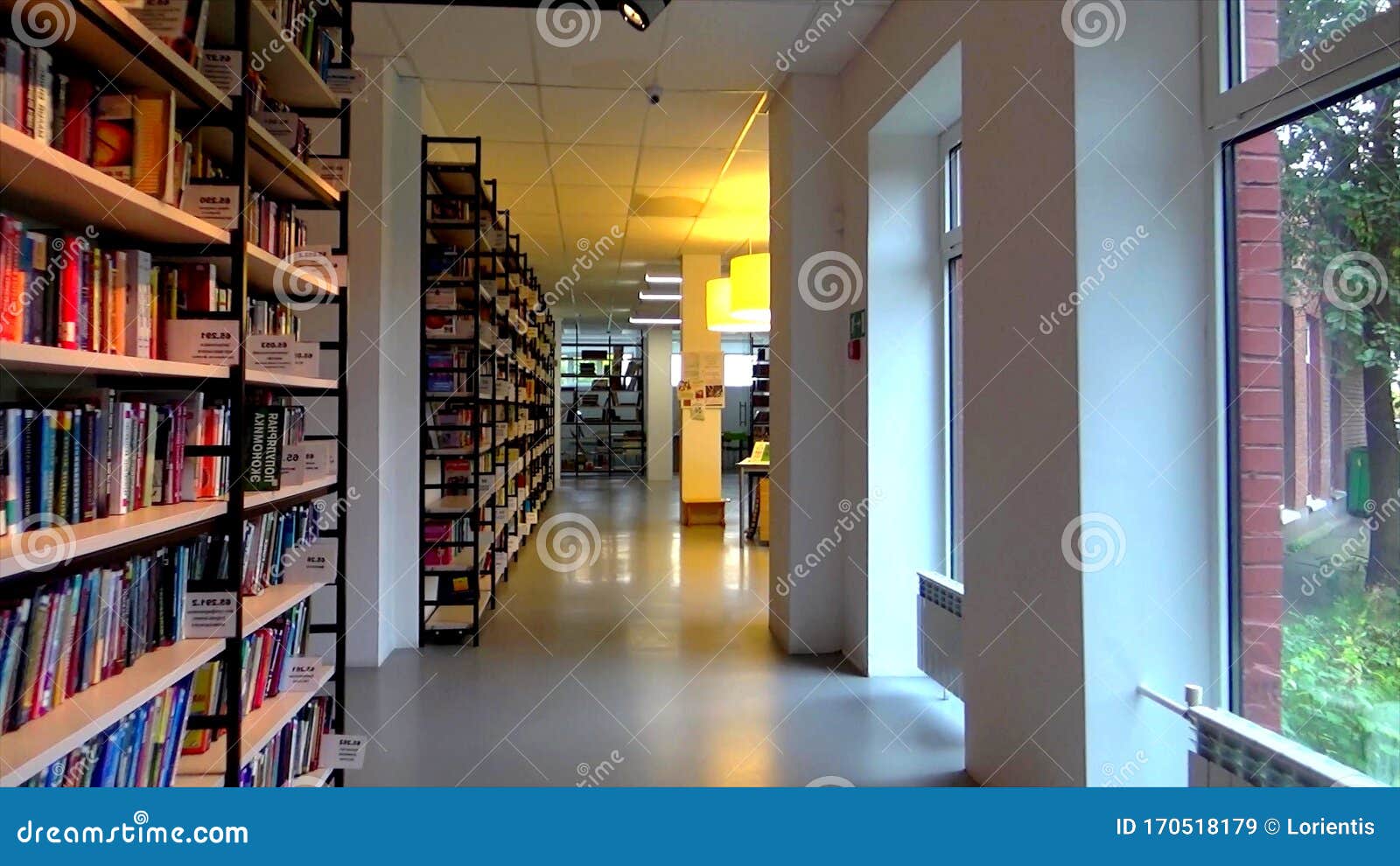 Quiet Library Wit Big Windows Editorial Stock Image - Image of campus ...