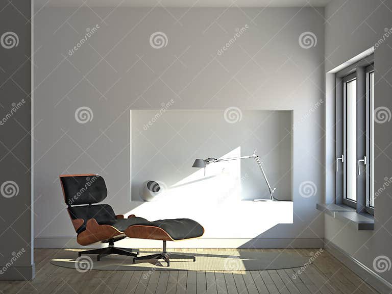 Quiet minimalist interior stock vector. Illustration of chrome - 3400968