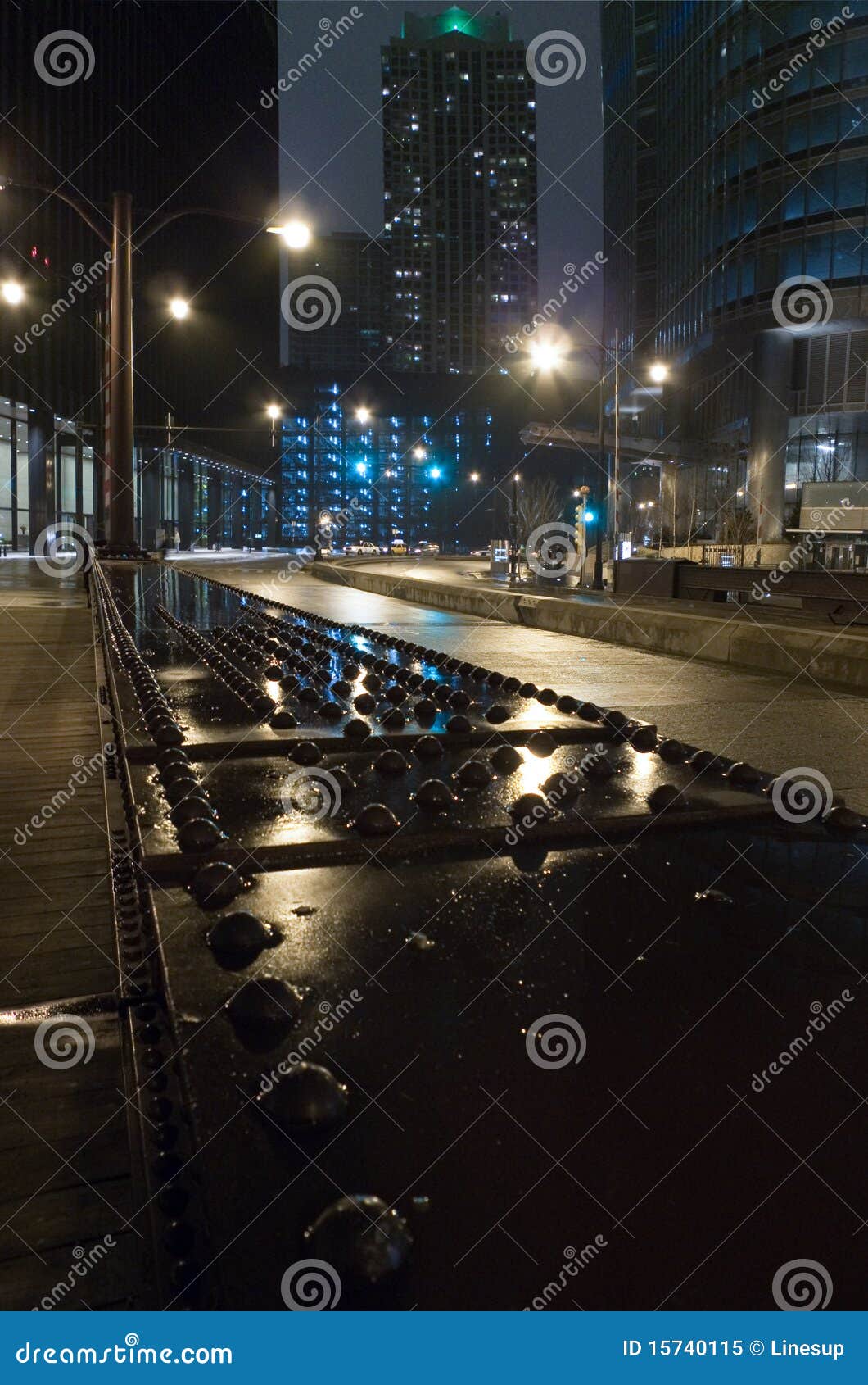 Quiet night downtown stock image. Image of city, stable - 15740115