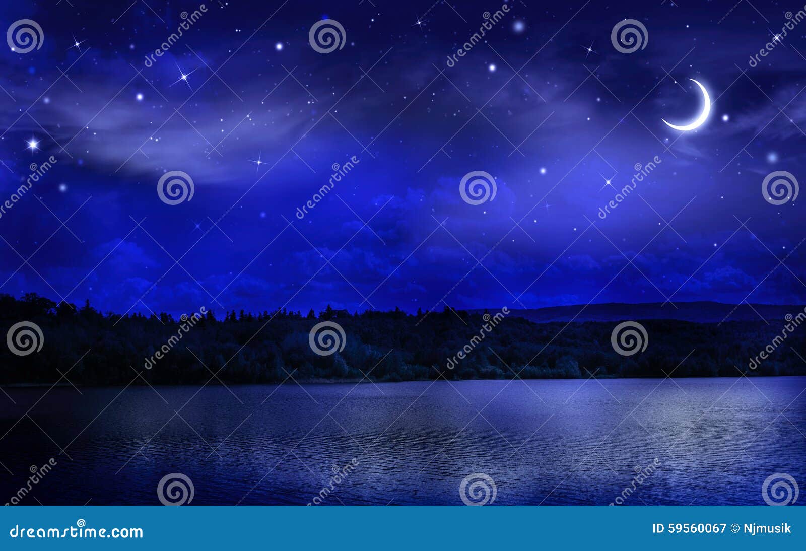 Quiet night stock image. Image of landscape, galaxy, evening - 59560067