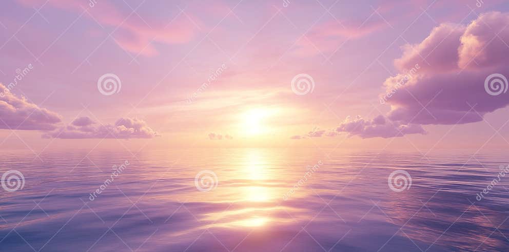 Quiet Ocean Twilight Featuring a Lively Sky and Mild Waves Stock Image ...