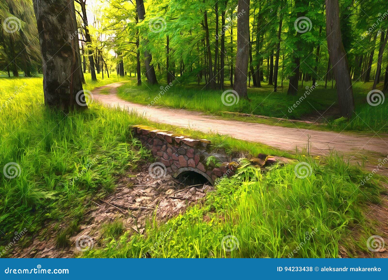 Quiet Path in a Dark Forest in the Spring Stock Photo - Image of creepy ...