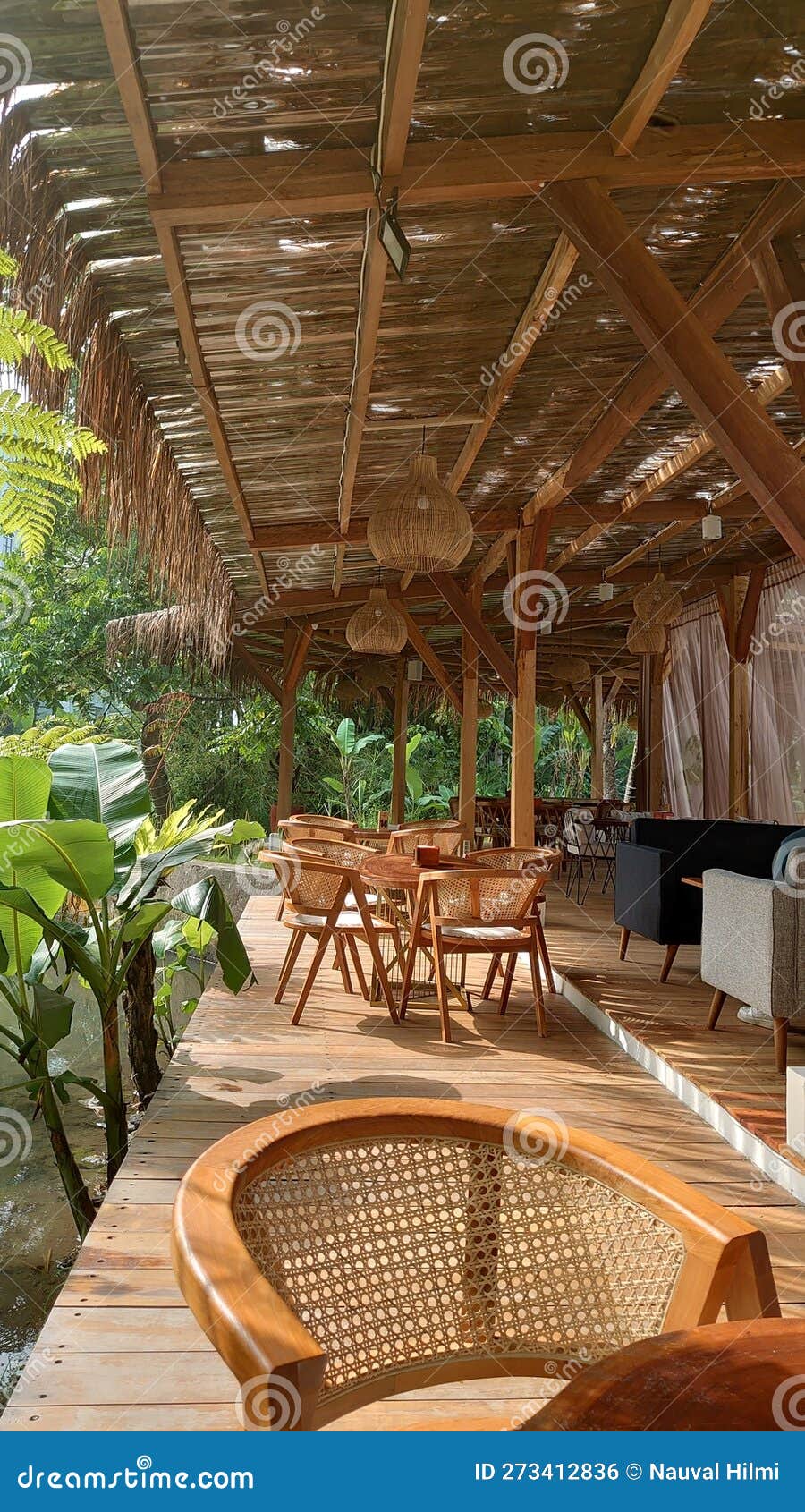 A Quiet and Peaceful Atmosphere of an Indonesian Cafe Stock Photo ...