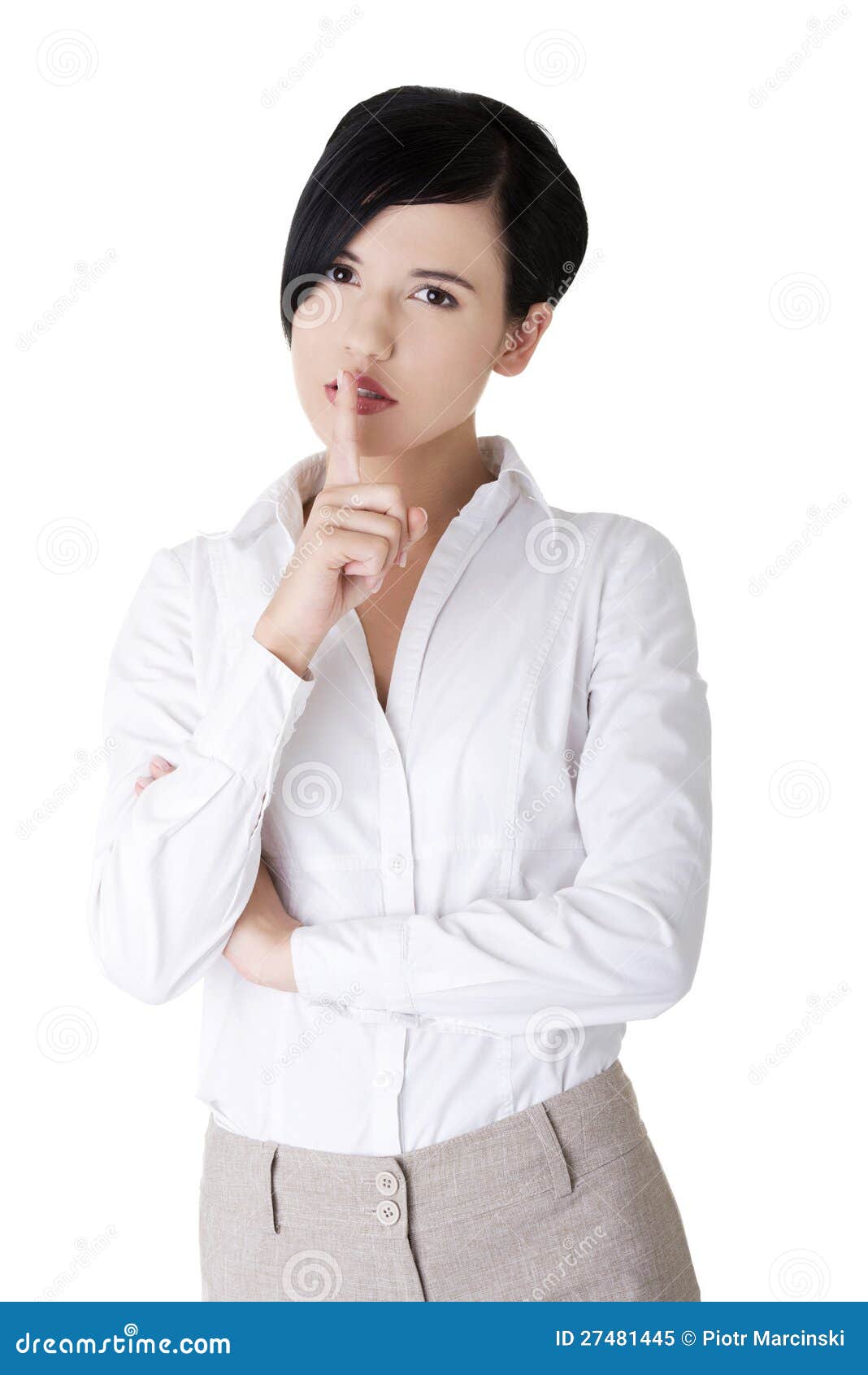 Quiet please. stock image. Image of isolated, attractive - 27481445