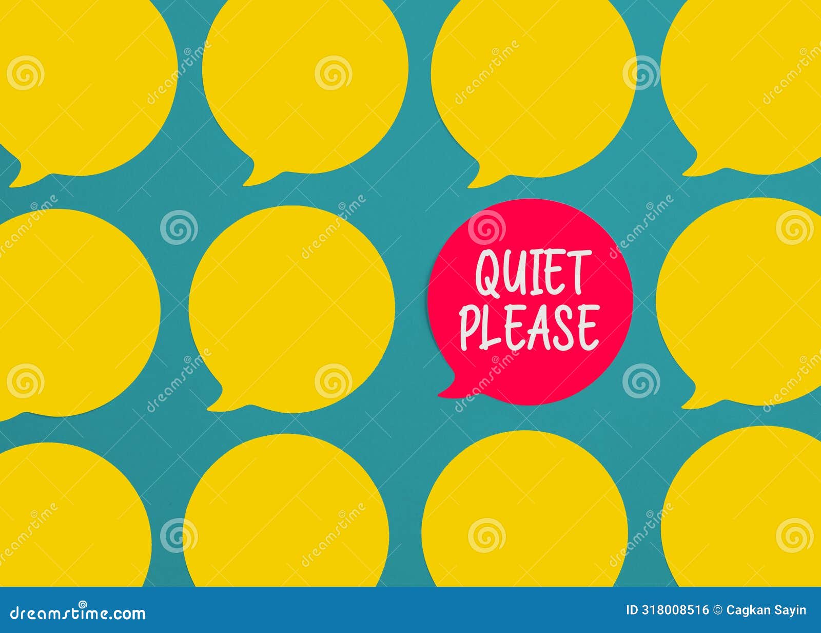 Quiet Please Message on Speech Bubble Stock Photo - Image of silence ...