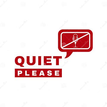 Quiet Please Sign or Label. with Microphone, and Megaphone Icon ...