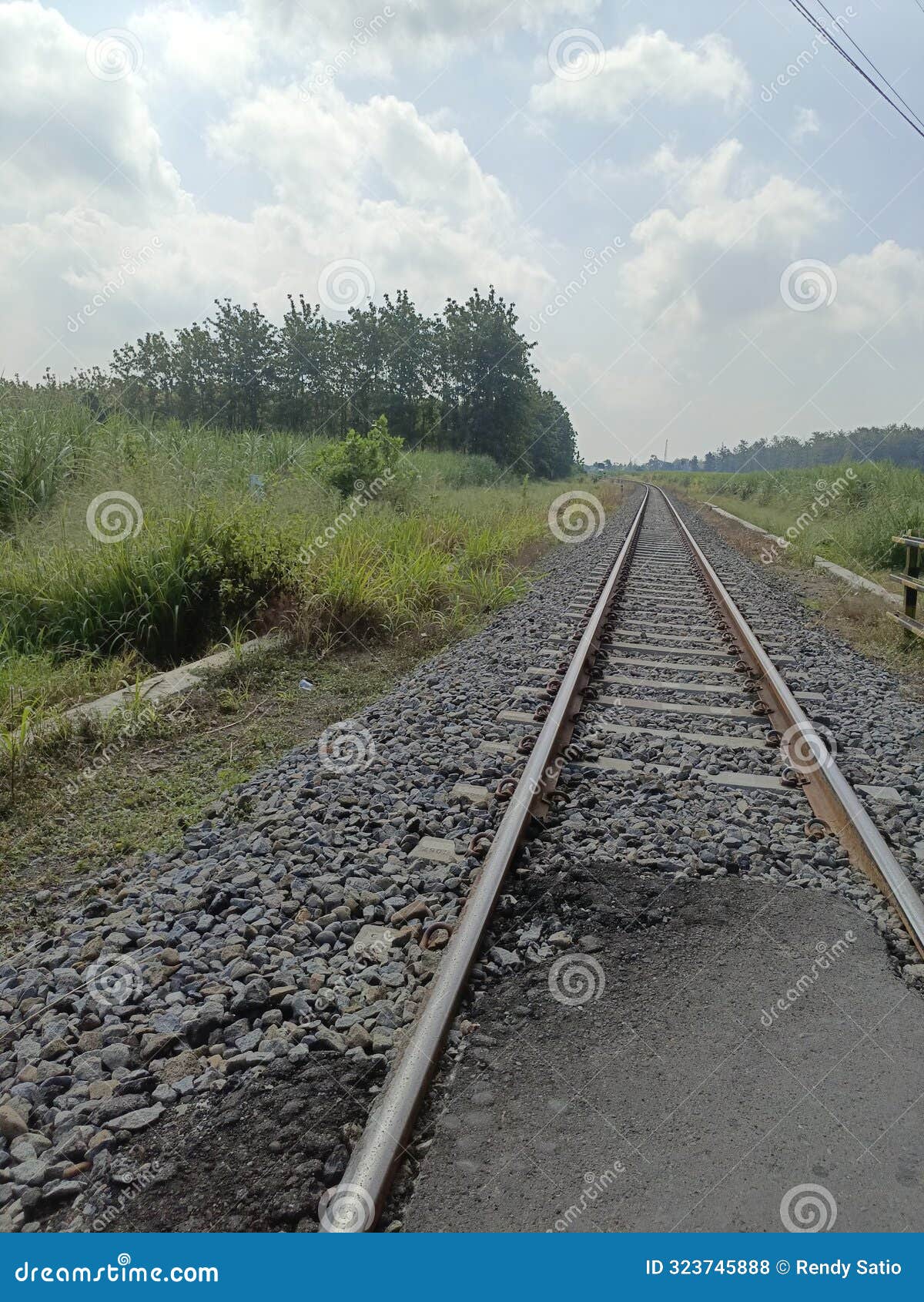 Quiet Railroad in Suburban Village Stock Photo - Image of quiet ...