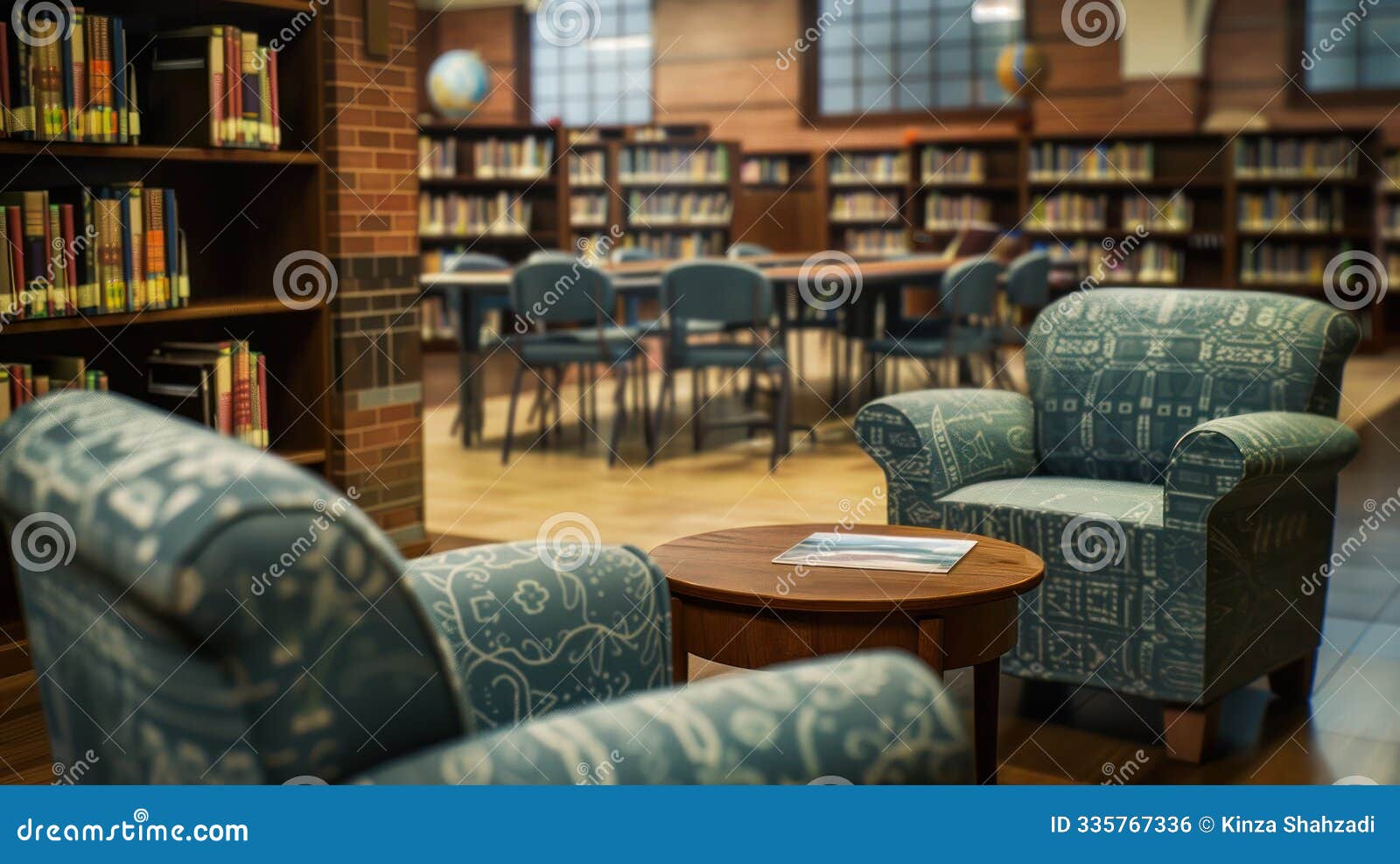 A Quiet Reading Corner in the School Library with Comfortable Chairs ...