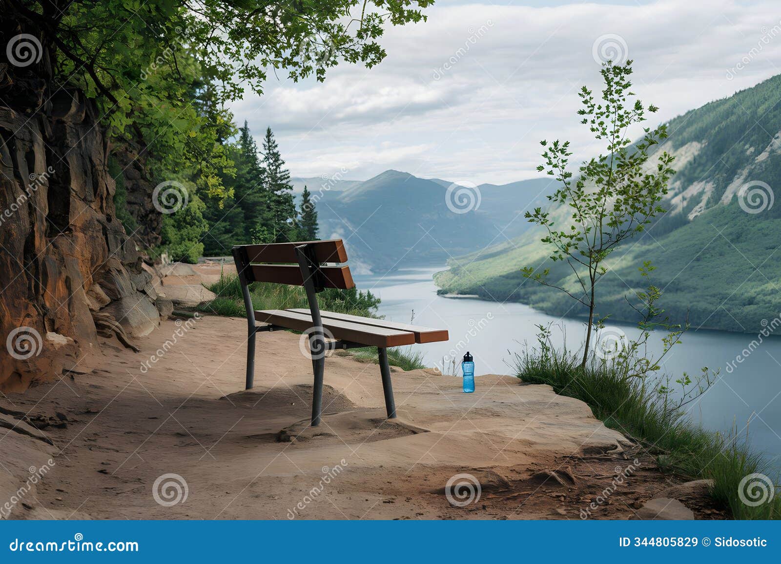 Quiet Rest Stop for Hydration and Reflection Stock Illustration ...