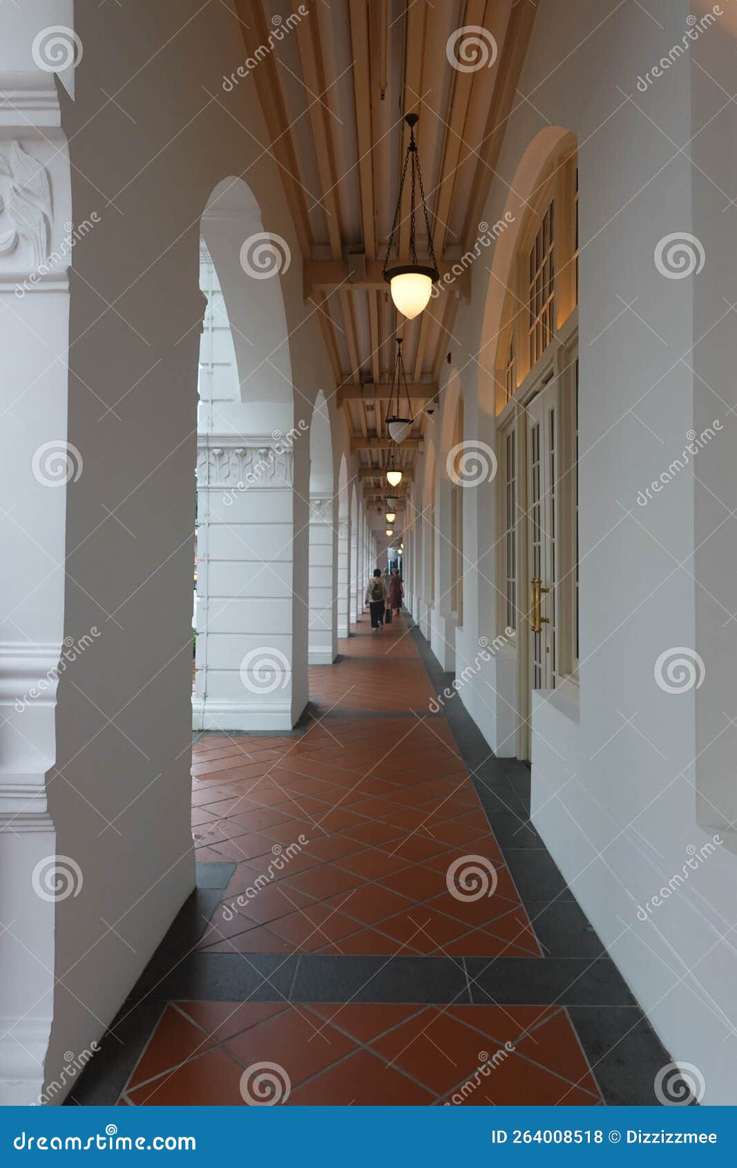Foot Path in Corridor of the Old Building Stock Photo - Image of human ...