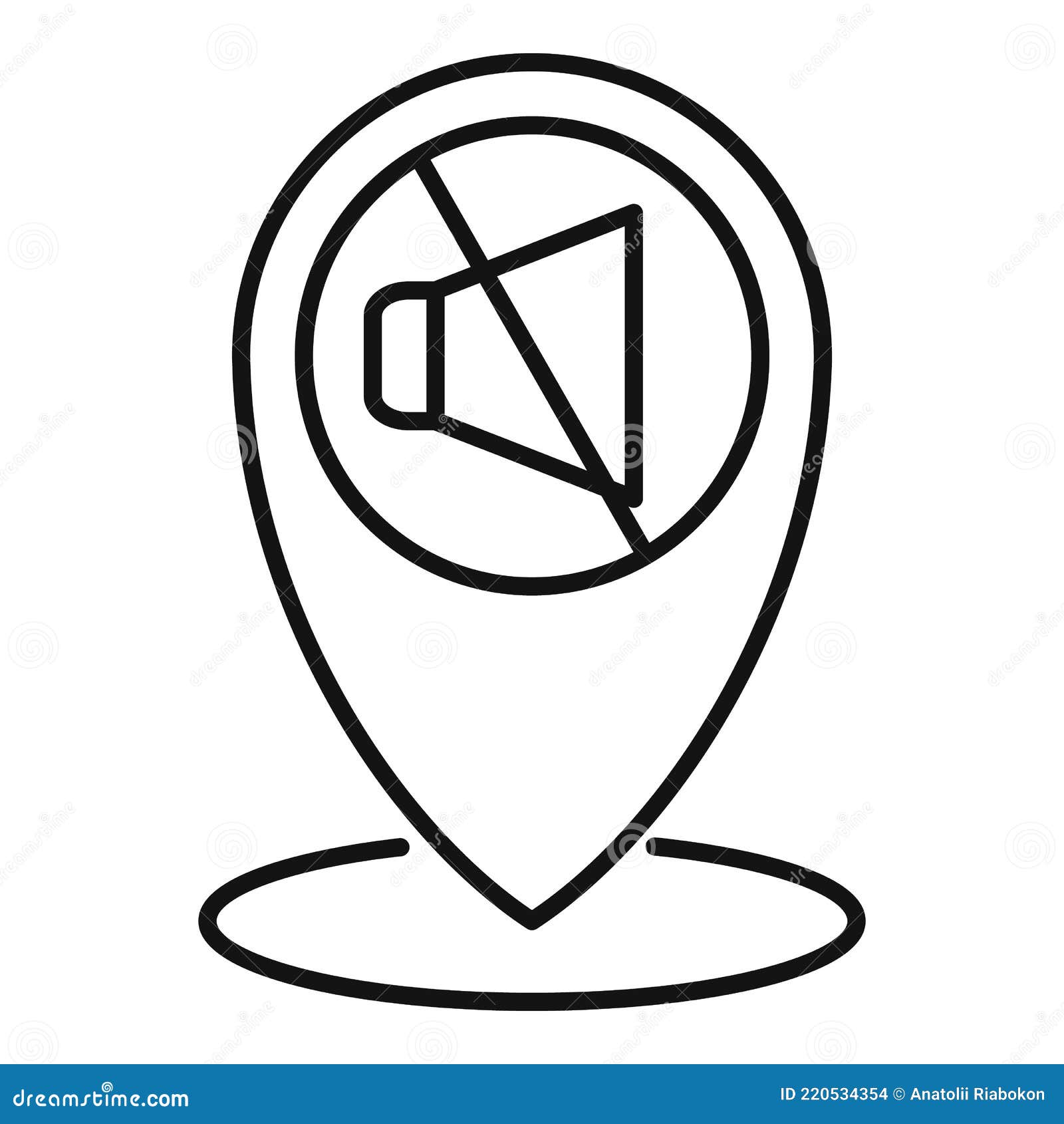 Quiet Space Location Icon, Outline Style Stock Vector - Illustration of ...