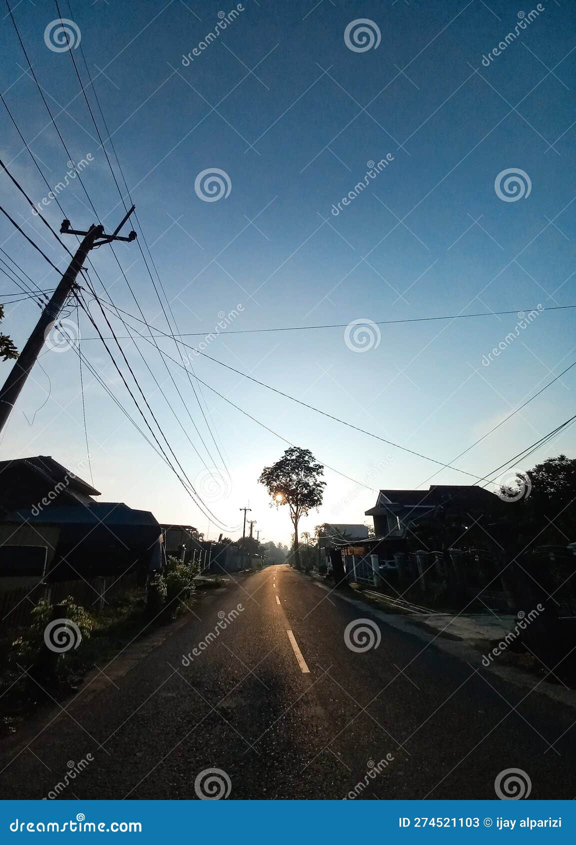 Quiet Street Atmosphere in the Morning when the Sun Rises Stock Image ...