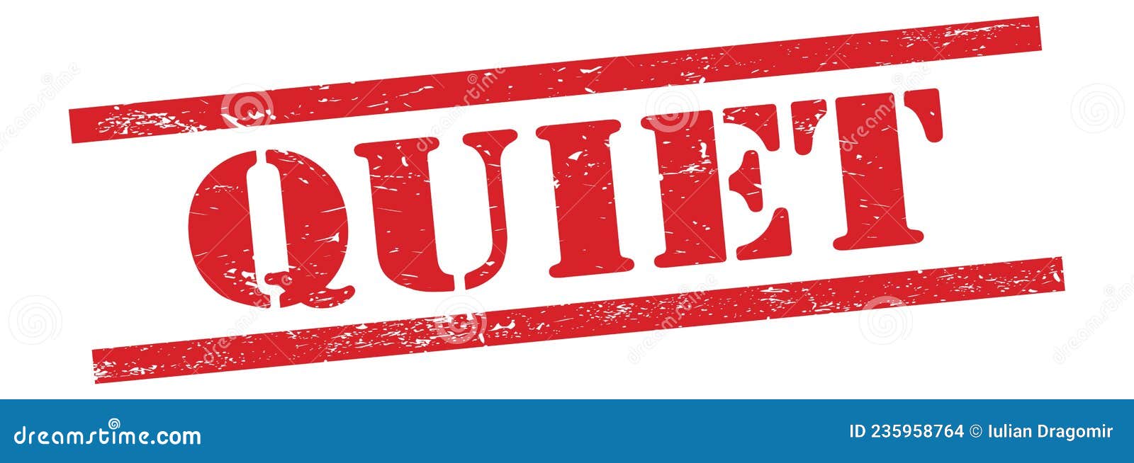 QUIET Text on Red Grungy Lines Stamp Stock Illustration - Illustration ...