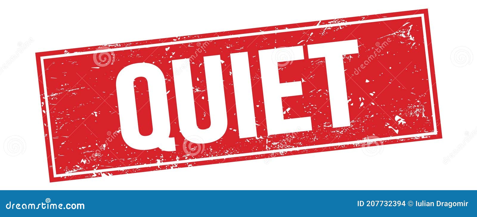 QUIET Text on Red Grungy Rectangle Stamp Stock Illustration ...