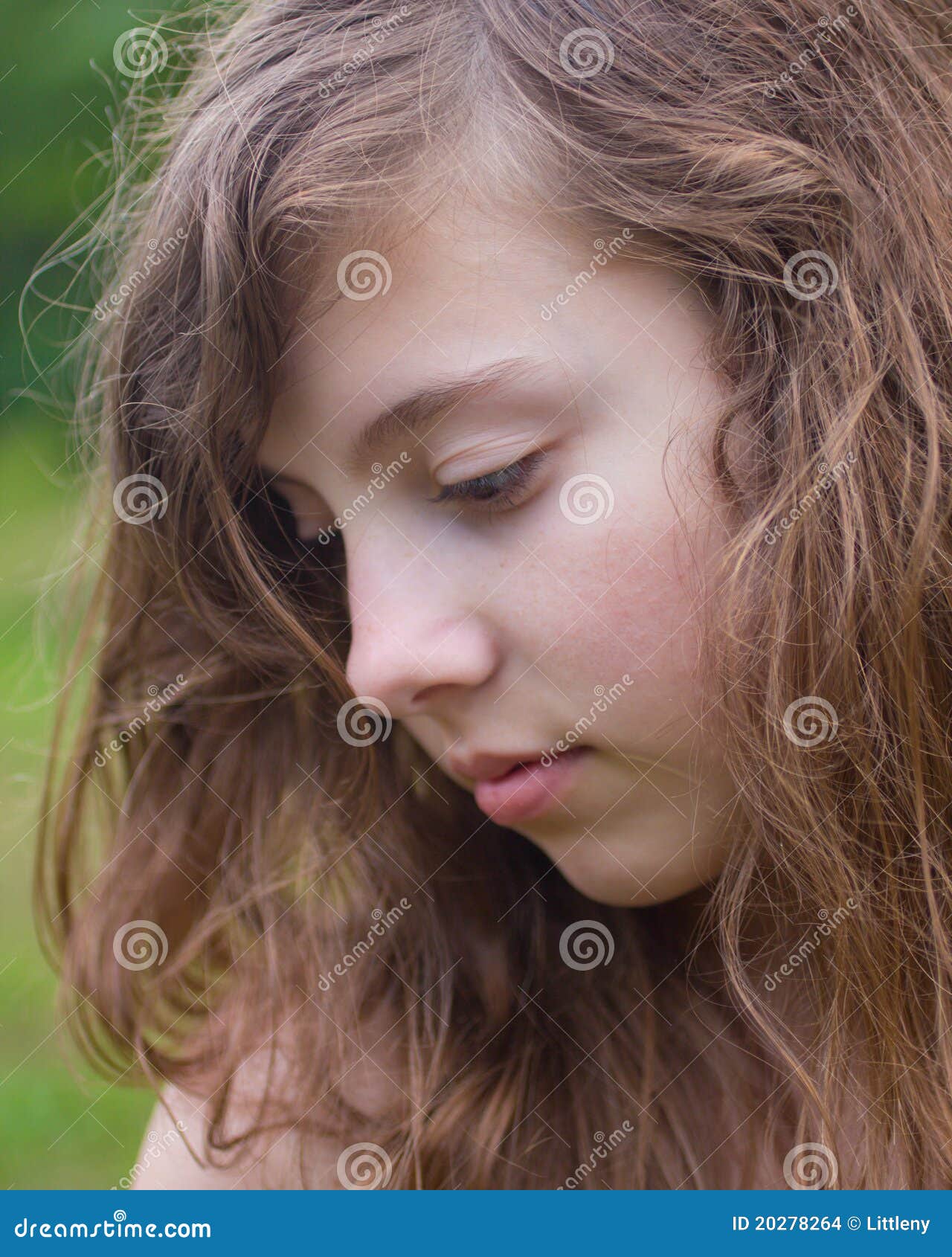 Quiet and thinking girl stock photo. Image of lonely - 20278264