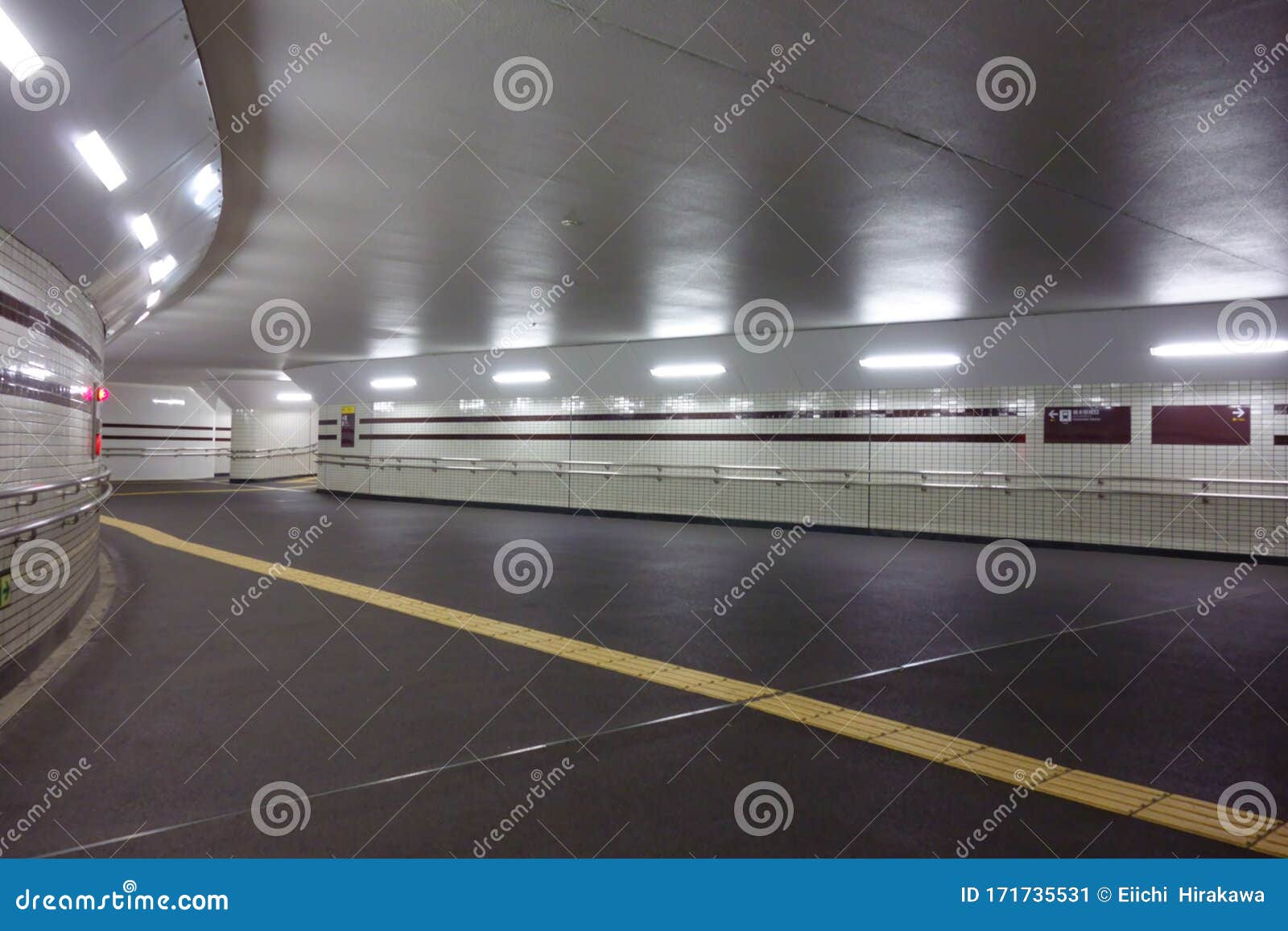 A Quiet Underground Passage in the Underground Space Stock Image ...