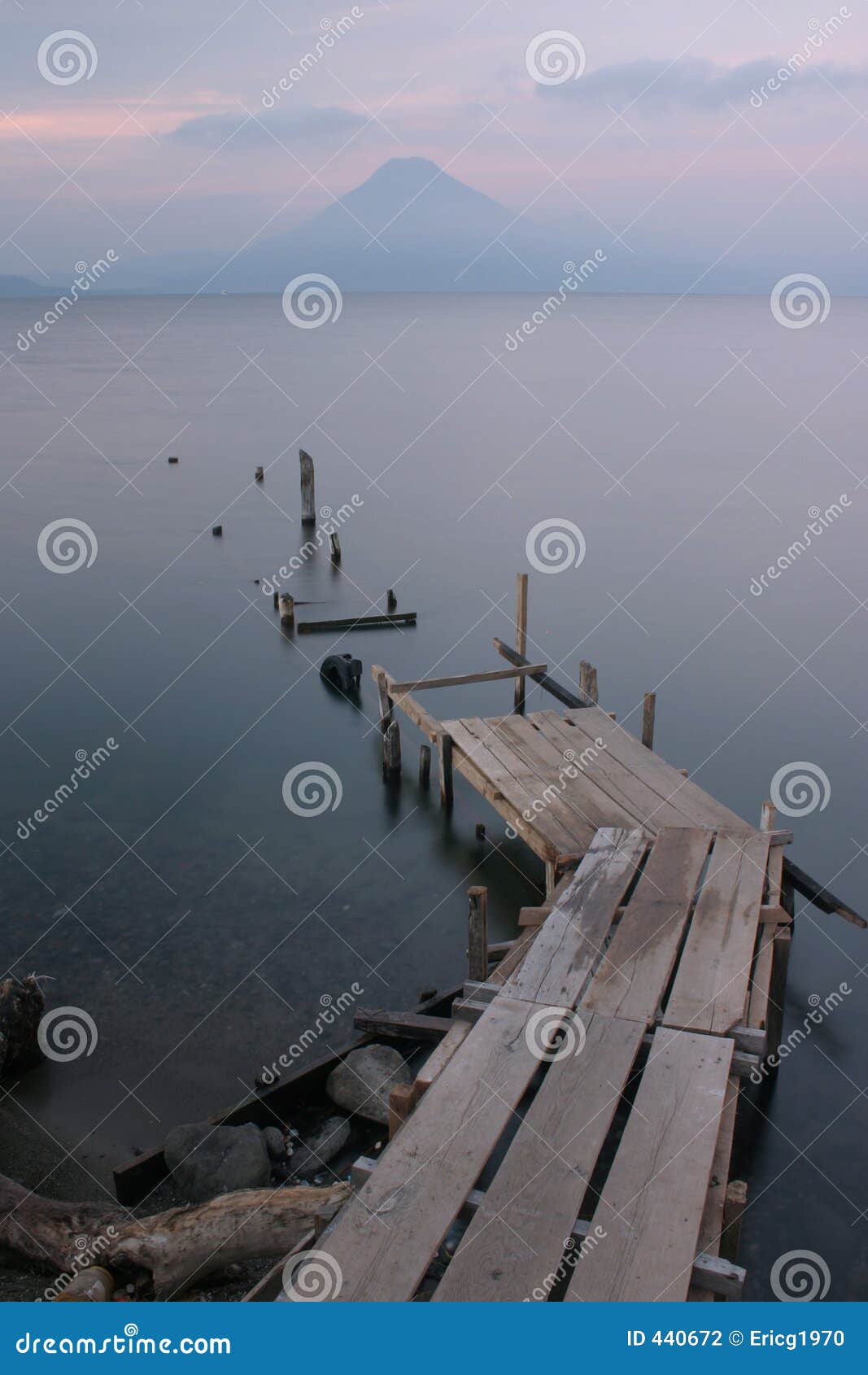 Quiet View of the Volcano Lake Stock Photo - Image of lake, morning: 440672
