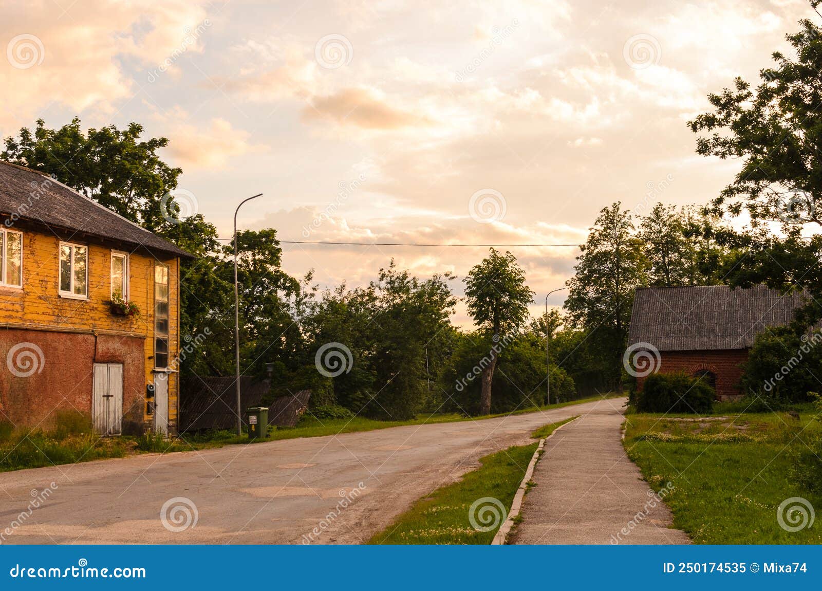 Quiet Village Streets in Latvia 2 Stock Image - Image of medieval ...