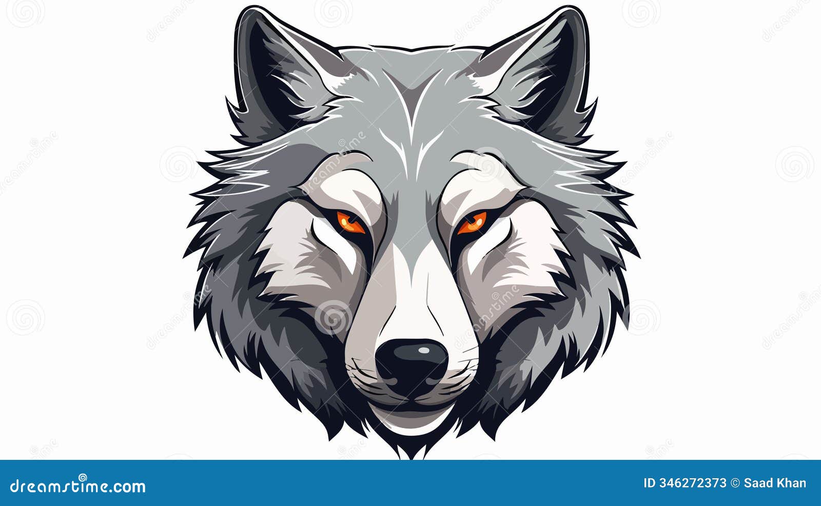 Quiet Wolf Head Vector Illustration Cartoon Stock Illustration ...