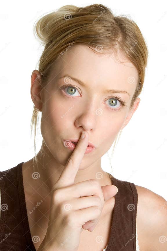 Quiet Woman stock image. Image of blond, pretty, hand - 3049365