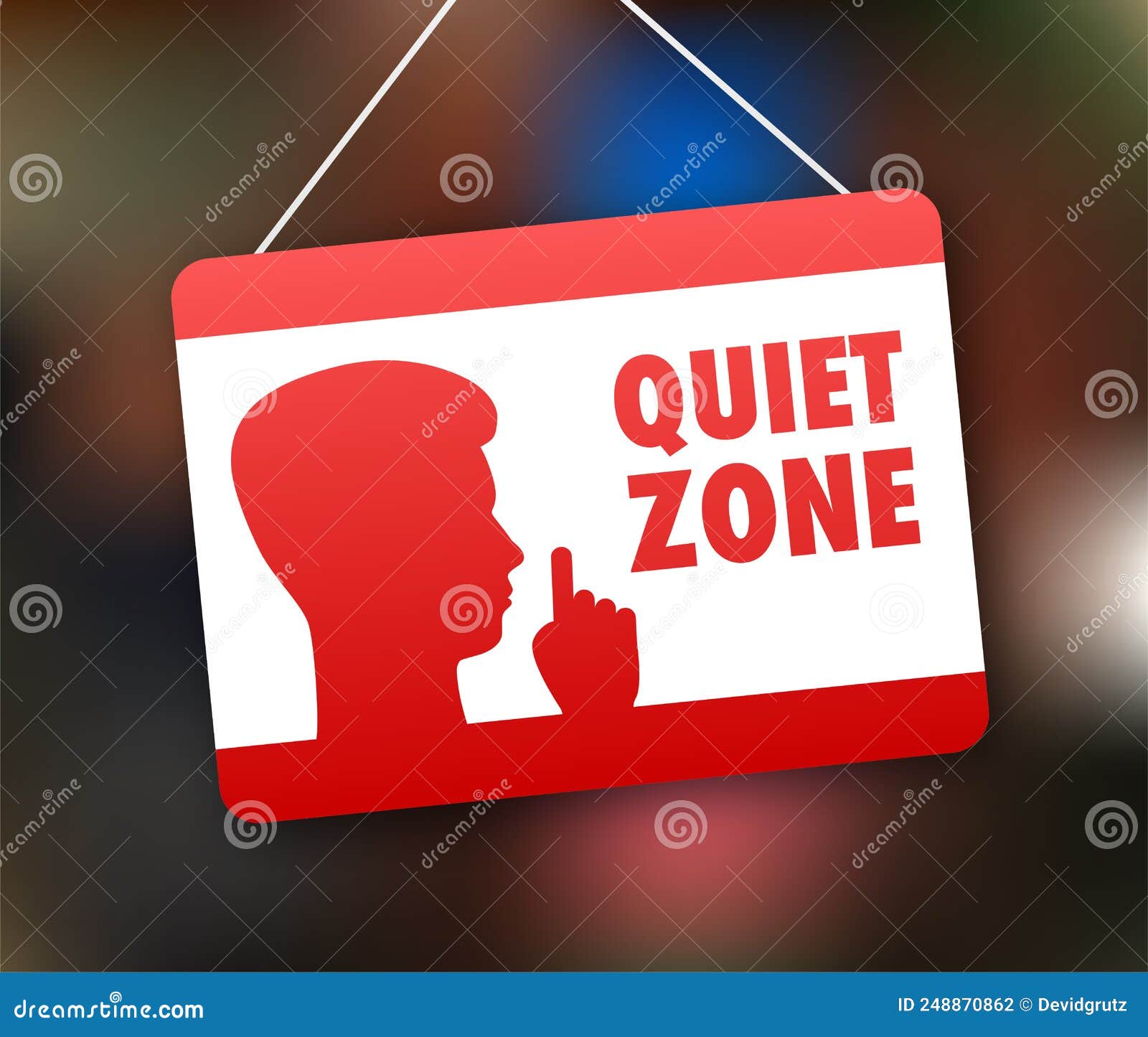Quiet Zone, No Sound. Keep Silence. Vector Stock Illustration. Stock ...