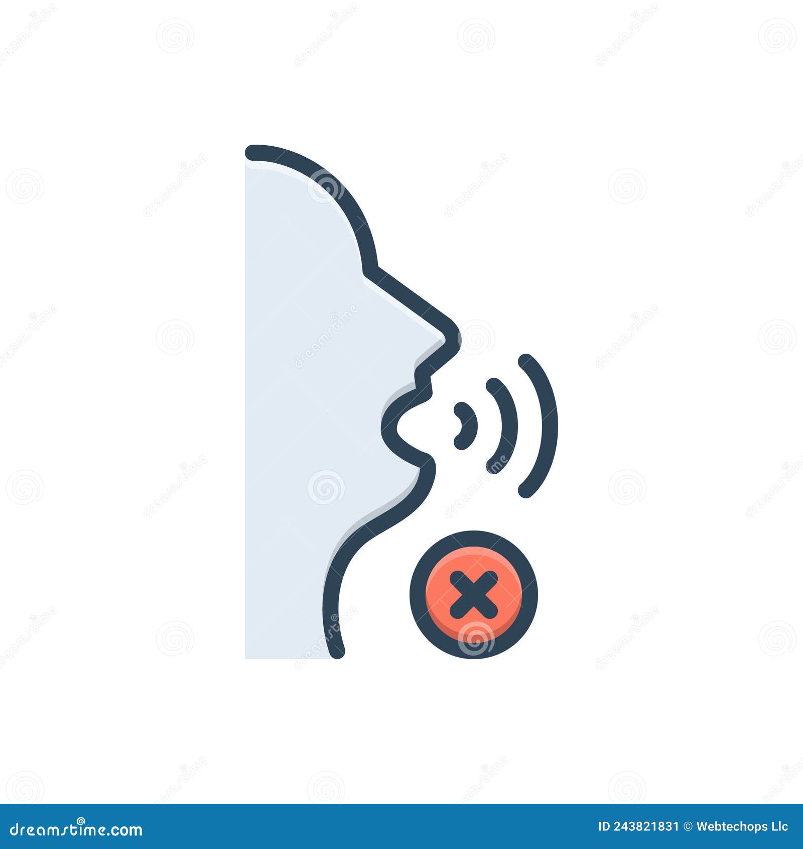 Color Illustration Icon for Quietly, Silently and Noiselessly Stock ...