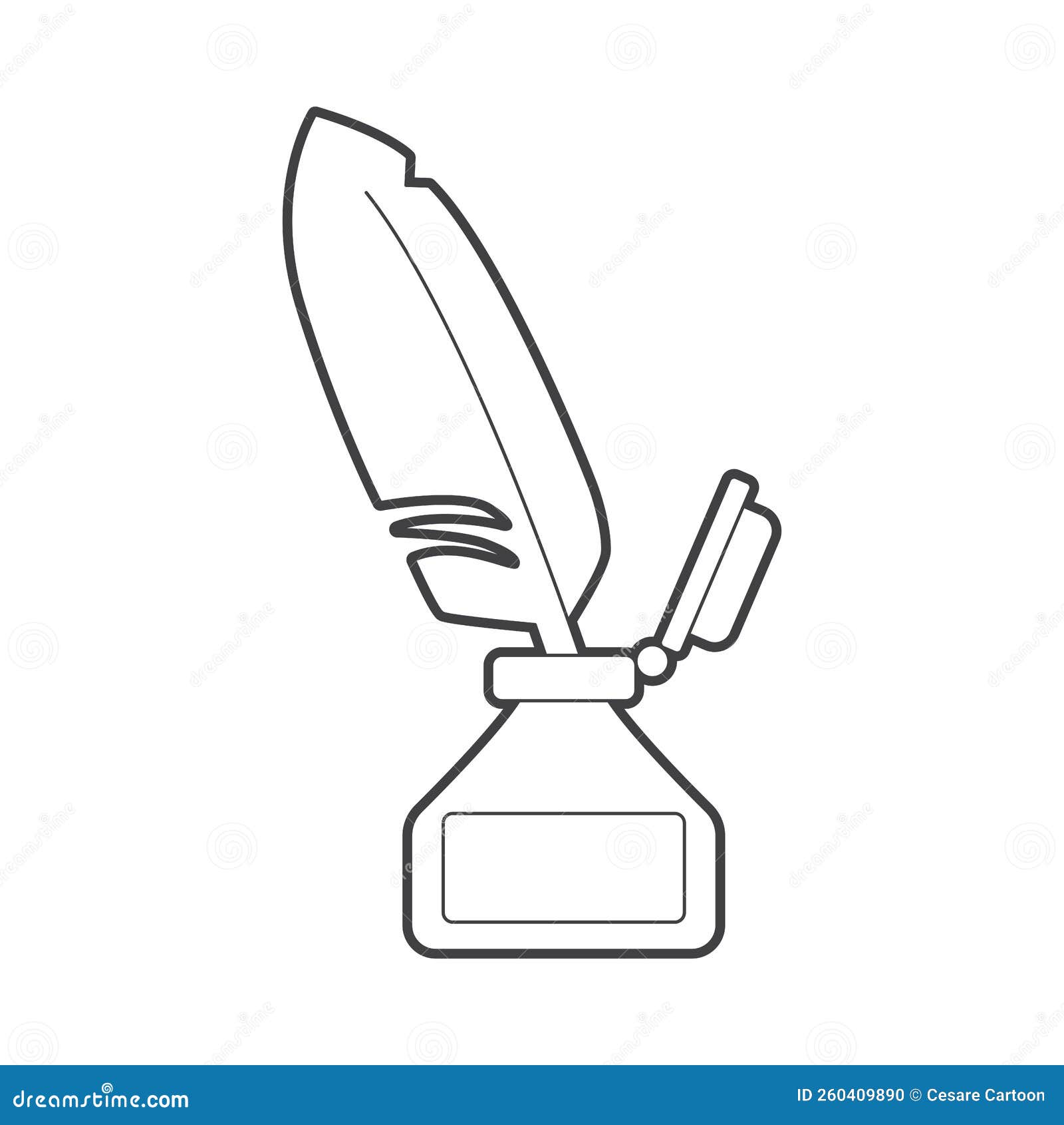 Cartoon Quill Pen/Cartoon Feather Pin Vector Or Color Illustration ...