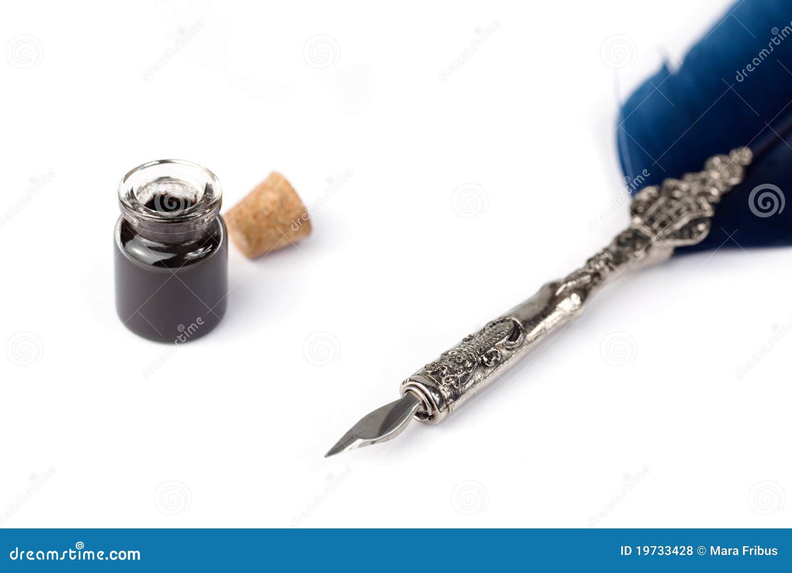 Quill and black ink stock photo. Image of inkwell, bottle - 19733428