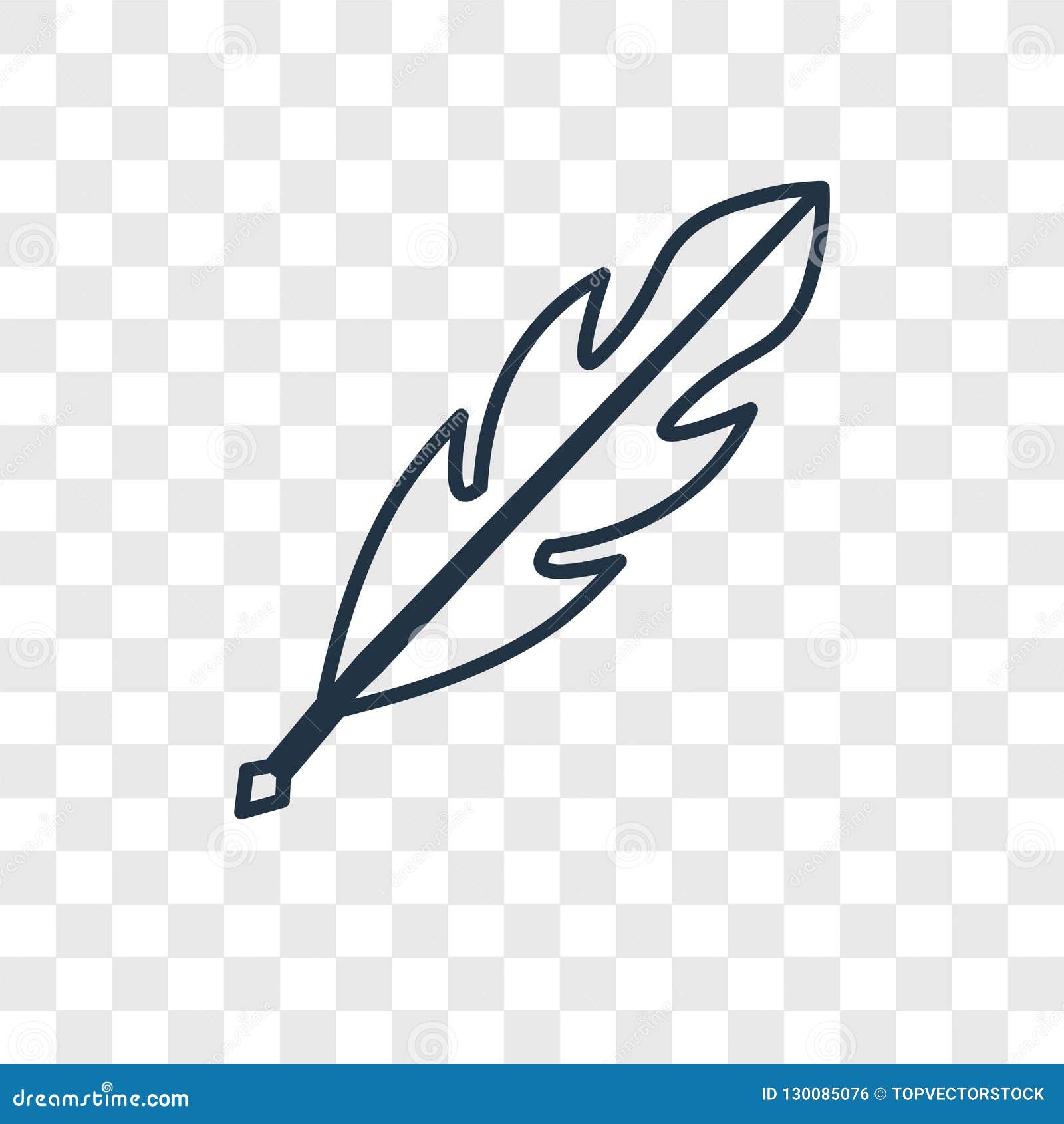 Quill Concept Vector Linear Icon Isolated on Transparent Background ...