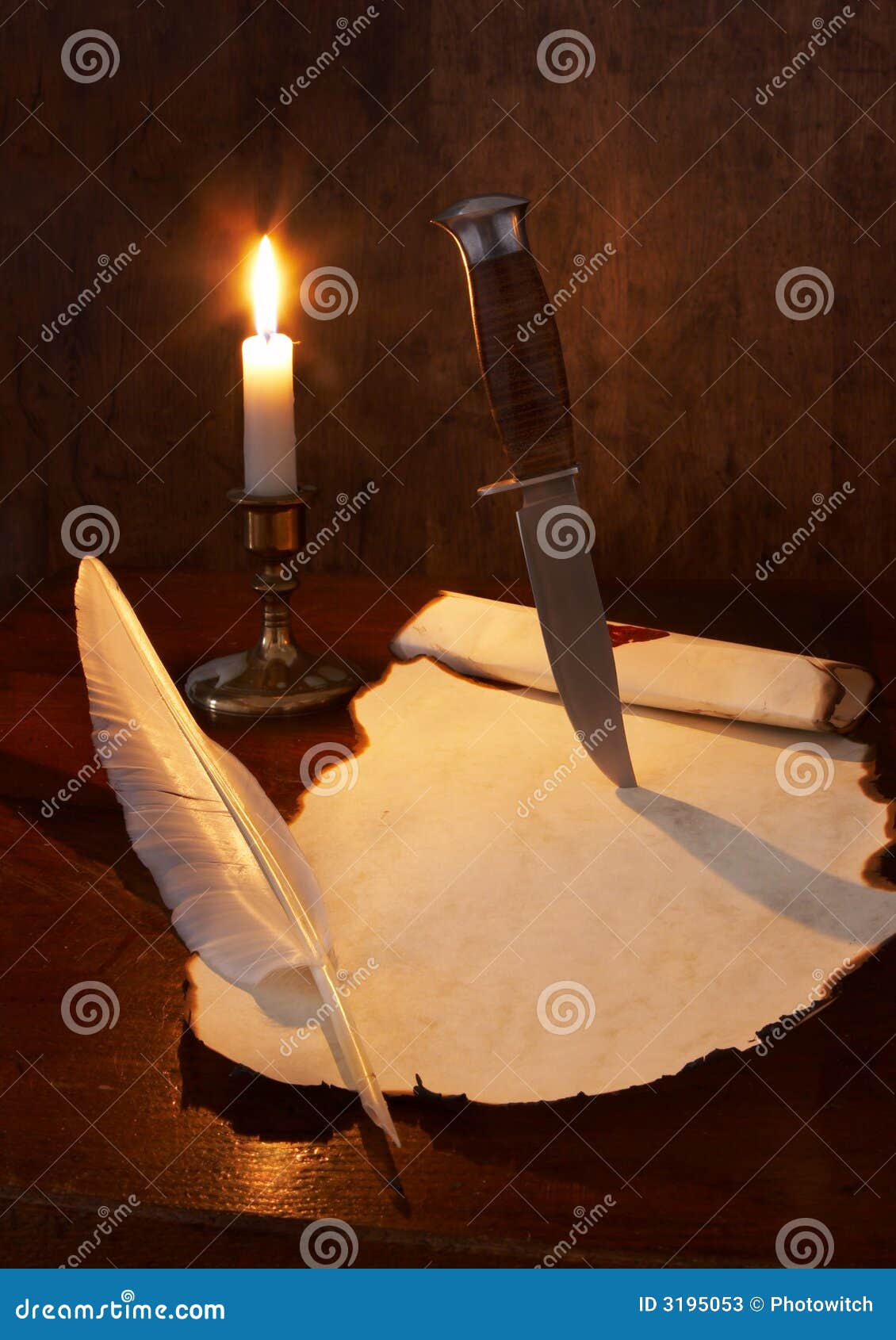 Quill and dagger stock image. Image of note, background - 3195053
