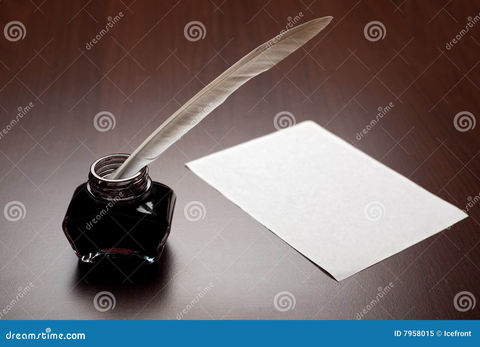 Quill, ink and paper stock image. Image of feather, animal - 7958015