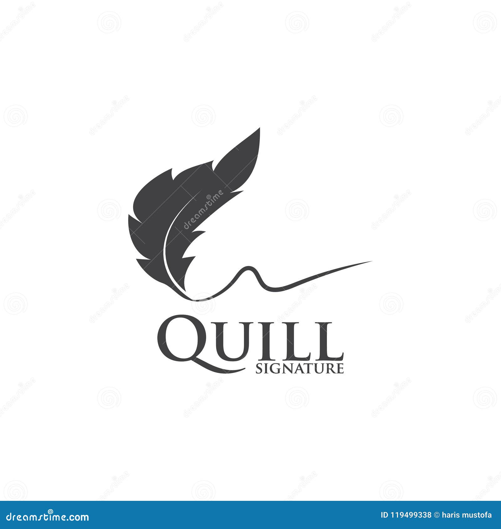 Quill logo design template stock vector. Illustration of quill - 119499338