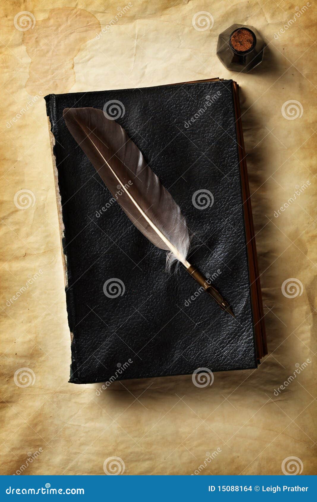 Quill on a old book stock photo. Image of ancient, grunge - 15088164