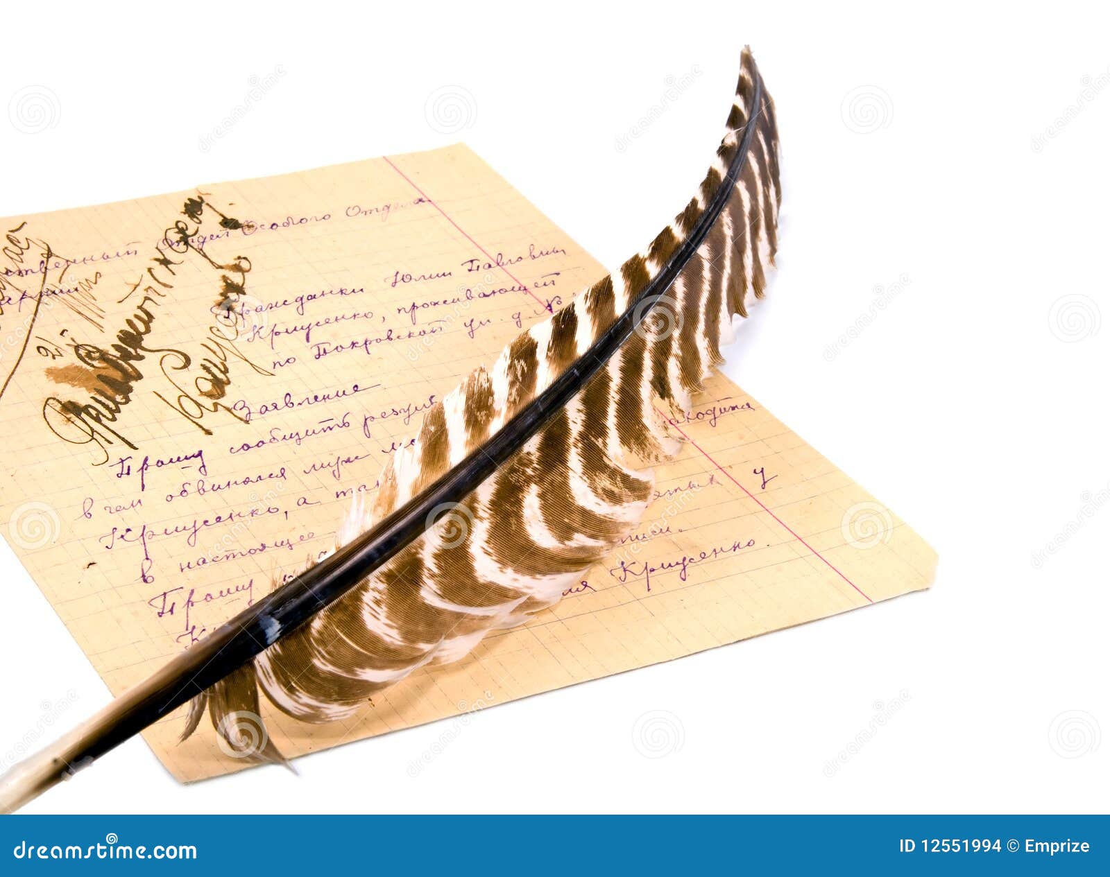Quill And Paper Sheet Full Of Notes Stock Photo - Image of memorial ...