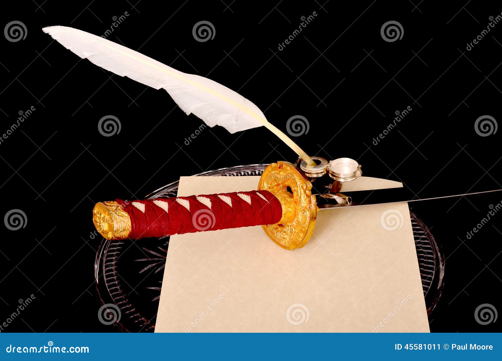 Quill Parchment Sword stock image. Image of aged, classic - 45581011
