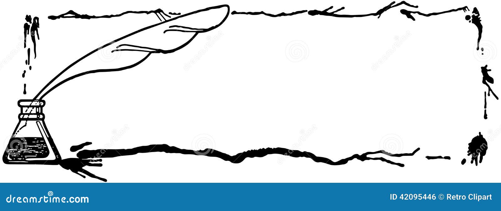 Quill Pen Ink Frame stock vector. Illustration of retro - 42095446
