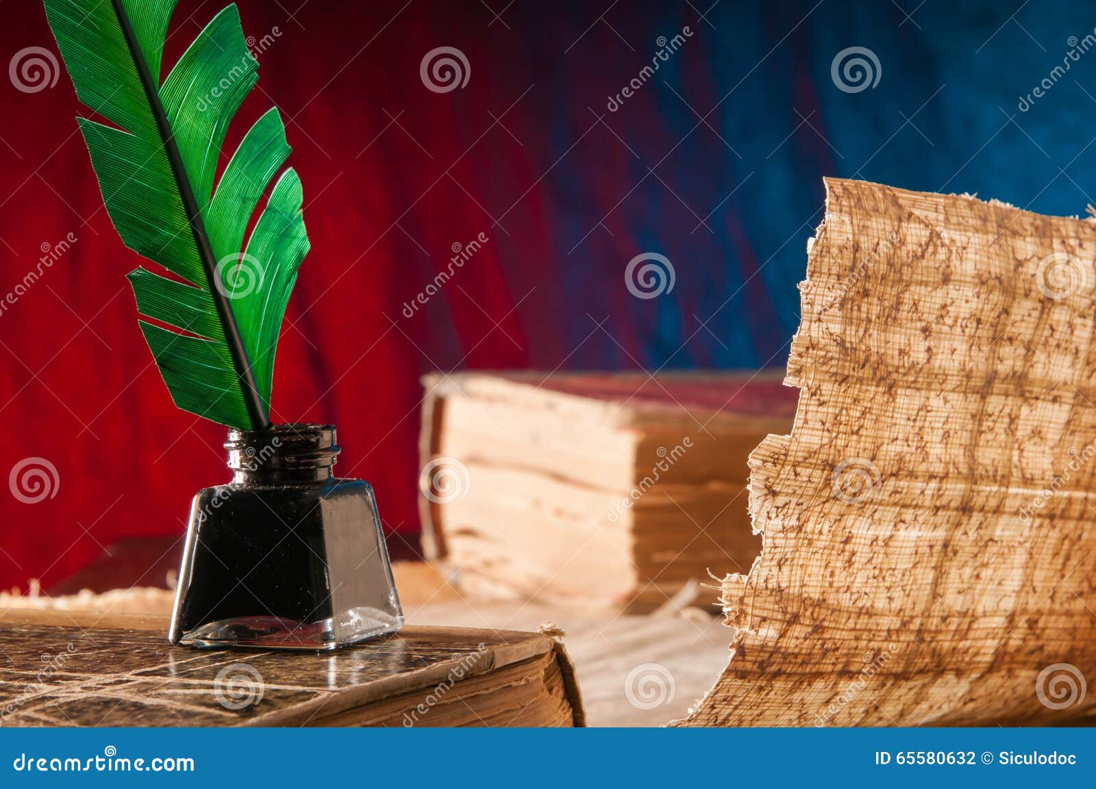 Quill Pen and Papyrus Paper Stock Photo - Image of sheet, medieval ...